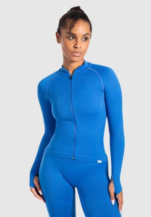 Smilodox Outdoorjacke Revia, Slim Fit Laufjacke mit Stehkragen & Daumen&ouml;ffnungen, Workout Fitness Oberteil, elastisches Funktionsmaterial, Sportjacke