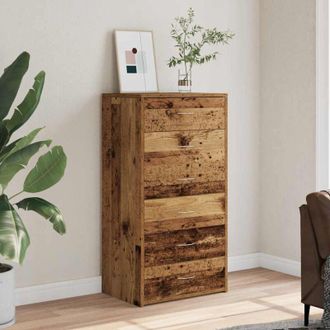 vidaXL Vidaxl - Buffet avec 6 tiroirs vieux bois 50x34x96 cm bois ding&eacute;nierie