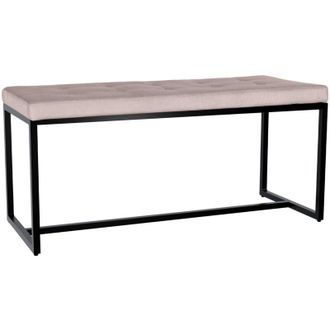 Clp Banc Barci avec structure noire Gris clair Velours