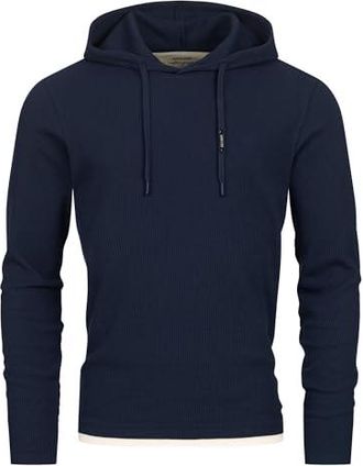 Indicode Hommes INMarto Sweatshirt | Pull à Capuche Navy M