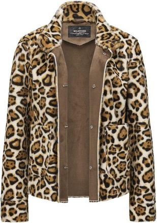 Milestone Fellimitatjacke MSHarmless leo Kurzhaar-Kunstpelz Jäckchen mit Leo Print