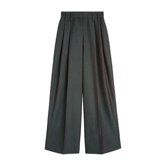 Jil Sander Femme, Pantalons, Vert, Taille: 40 FR Pantalon large vert