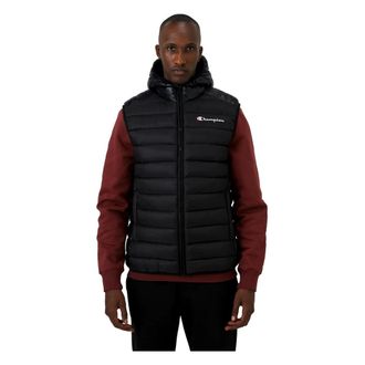 Champion Schwarze Polyfilled-Weste mit Logo - - Jackets - Herren - Schwarzk - XL