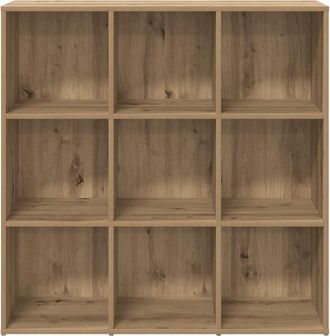 Generic Modernes Offenes B&uuml;cherregal aus Holzwerkstoff mit 9 F&auml;chern f&uuml;r Wohnzimmer, Heimb&uuml;ro und Arbeitszimmer (Handwerkliche Eiche)