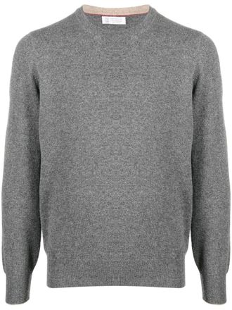 Brunello Cucinelli Kaschmirpullover mit Rundhalsausschnitt - Grau