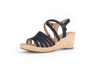 Gabor Damen Keilsandalen, Frauen Sandalen,Best Fitting,Keilsandaletten,Keilabsatz,Wedge-Heel,Sommerschuhe,Freizeitschuhe,schwarz,40.5 EU / 7 UK