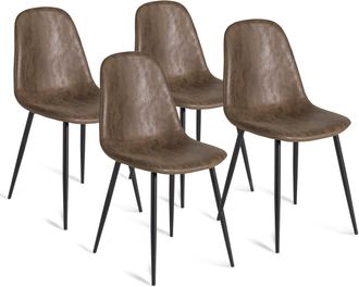 IDMarket Set Di 4 Sedie Da Pranzo Vintage Marroni Dali