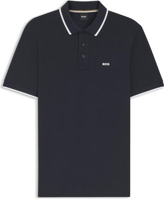 HUGO BOSS Piqu&eacute;-Poloshirt mit Kontraststreifen am Kragen in
