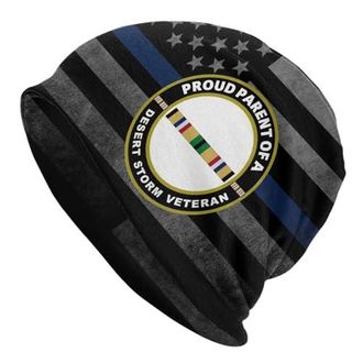 Generic Bonnet Docker Fier Parent dun Vétéran De LOpération Tempête du Désert Classique Beanie Tricoté Élégant Casquette Docker pour Femme Hiver