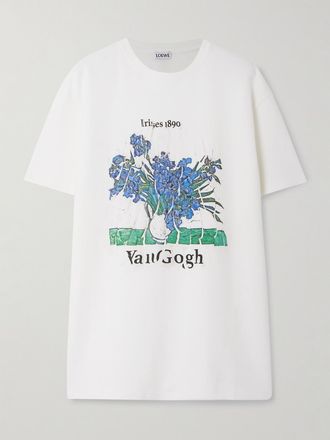 Loewe T-shirt En Jersey De Coton Mélangé Imprimé - Blanc