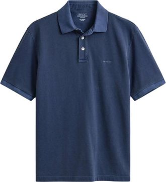 GANT Homme, Tops, Bleu, Taille: L Polo en piqu&eacute; d&eacute;lav&eacute; au soleil