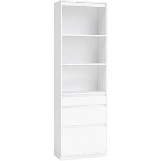 Vasagle Vasagle - Biblioth&egrave;que, Armoire Haute, Buffet, 3 Tiroirs de Tailles Diff&eacute;rentes, &Eacute;tag&egrave;res R&eacute;glables, Hauteur 180 cm, pour Salon, Chambre, Bureau