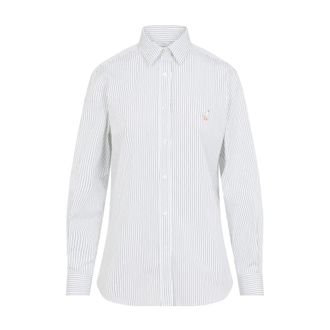 Moschino Fantasia Bianco Gestreiftes Hemd - - Blouses & Shirts - Damen - Wei&szlig; - S
