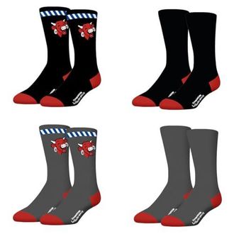 Freegun Chaussette Homme La Vache Qui Rit, Chaussettes Homme Coton, Douces et Confortables (Lot de 4), Gris Taille 43/46