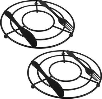 Soimiss 2 St&uuml;ck Hitzebest&auml;ndige Eisen Untersetzer mit Hohlstruktur rutschfeste Tischsets f&uuml;r K&uuml;che und Esstisch Retro Design Sch&uuml;tzende Erh&ouml;hung