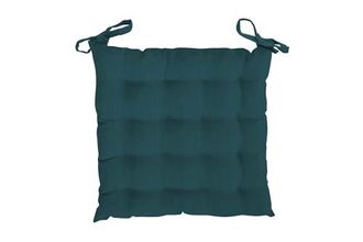 Soleil d'Ocre Velvet Dessus de Chaise capitonn&eacute; Velours, Bleu, 40x40x5 cm