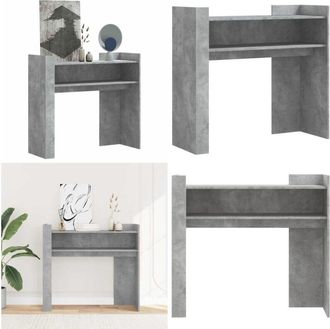 vidaXL Table console gris b&eacute;ton 100x35x90 cm bois ding&eacute;nierie - Table Basse - Meuble Dentr&eacute;e - Table Dappoint - Console Grise - Table Design - Home &
