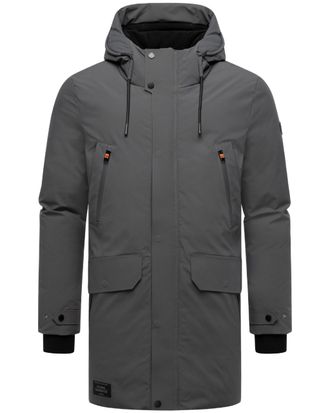 Stone Harbor Herren warmer Wintermantel lang Winterparka mit Fleece-Innenfutter, zahlreichen Taschen innen und außen und großer Kapuze Kitraan XX Anthracite Gr. XX
