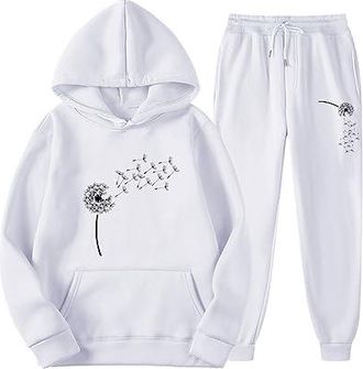 Generic Costume de Jogging pour Femme, Sweat à Capuche, Pantalon de survêtement, Haut à Manches Longues, Pantalon Grande Taille avec Poches, Ensemble 2 pièces