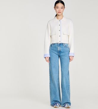 Sandro Cardigan col polo d&eacute;tails popeline