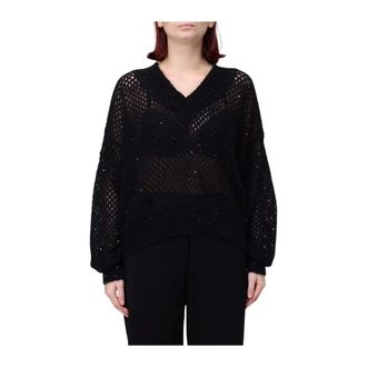 Liviana Conti V-Ausschnitt Pullover - - Knitwear - Damen - Schwarzk - XS