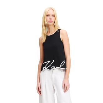 Karl Lagerfeld D&eacute;bardeur Signature - Femme - Tops - Noir - Taille: 36 FR