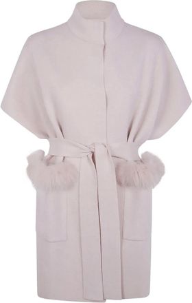 D.exterior manteau à bordures en fourrure de vison - Tons neutres