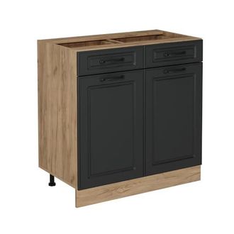 Vicco Meuble Cuisine R-Line, Anthracite Campagne, 80cm sans PT