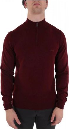 HUGO BOSS Homme, Pulls, Rouge, Taille: 2XL Benji-L Tricot Demi-Zip