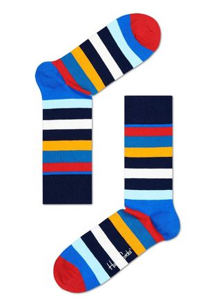 Happy Socks Unisex, STRIPE Socken, Mehrfarbig (Multi Blau 605), 36-40