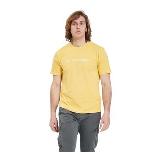 Jacob Cohen Bedrucktes Rundhals-T-Shirt - - Tops - Herren - Gelb - L