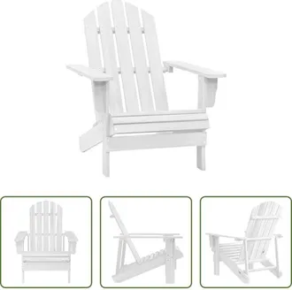 vidaXL vidaXL Fauteuil ext&eacute;rieur - Chaise de jardin bois blanc