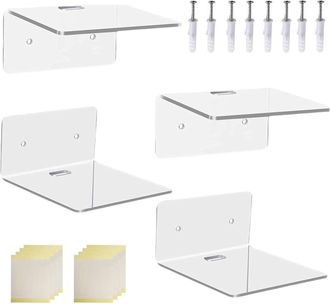 Generic Wandregale aus Acryl, dekorativer Organizer, 10,2 cm, schwebendes Bücherregal für Schlafzimmer, Küche, Bücherregal, Wohnzimmer, Album, Badezimmer, Arb