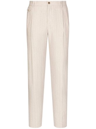 Dolce & Gabbana pantalon de costume en lin - Tons neutres