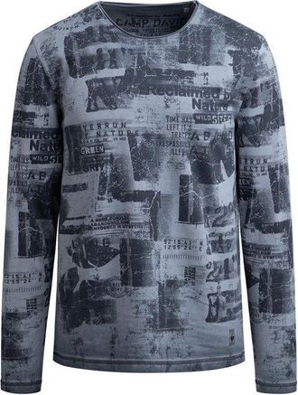 Camp David Rundhalsshirt mit All Over-Print
