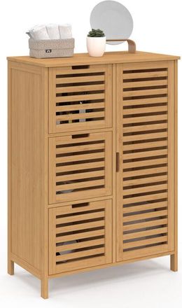 IDMarket Badezimmerm&ouml;bel Bambus bea 3 Schubladen mit Schrank