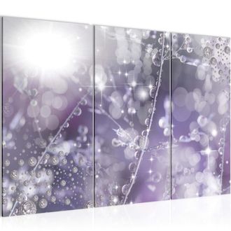 Runa Art Wandbilder Pusteblume Bild XXL Wohnzimmer Schlafzimmer Violett Lila Gr&auml;ser 120 x 80 cm 3 Teilig 020431a
