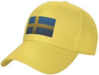 Generic Casquette De Camionneur Drapeau De La Su&egrave;de Chapeau De Soleil Anti UV,Respirant Casquette De Sport pour Outdoor Voyages Adulte