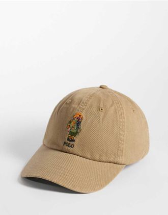 Polo Ralph Lauren casquette de baseball brod&eacute;e ours en beige Austin-Neutre