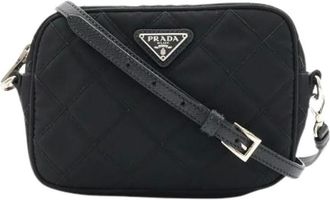 Prada Sac bandouli&egrave;re en tissu et cuir Pre-owned - Femme - Pre-owned - Noir - Taille: ONE Size