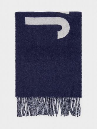 Jacquemus &Eacute;charpe en coton avec logo jacquard contrastant et bords frang&eacute;s