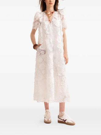 Gemy Maalouf floral midi dress - Blanc