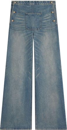 Courrèges Halbhohe Wide-Leg-Jeans - Blau