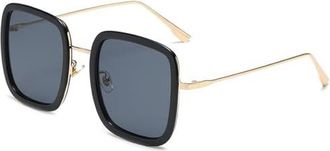 Generic Lunettes De Soleil Carr&eacute;es &Agrave; Grande Monture For Hommes Et Femmes, Vacances, F&ecirc;tes, D&eacute;coration(Black)