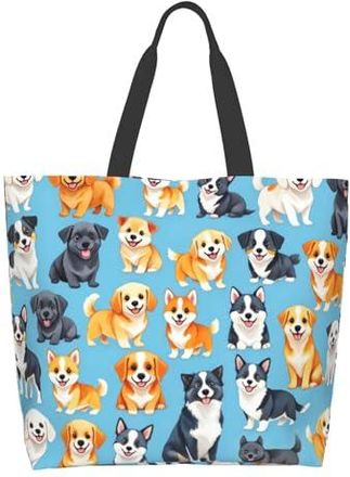 Generic Chien Mignon5 Sac A Main Femme Imperm&eacute;able Sacs De Courses D&eacute;contract&eacute; Sac Cabas Pour Travail Shopping Voyage