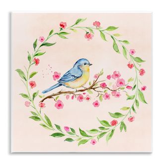 Stupell Industries Wandschild mit Vogelkranz, Motiv: Frühlingsvogel, Design von Elena Fay, 30,5 x 30,5 cm