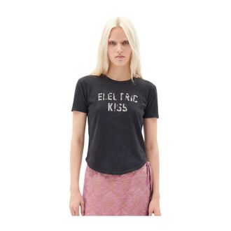 Ann Demeulemeester Femme, Tops, Noir, Taille: 38 FR Floor Micro T-Shirt