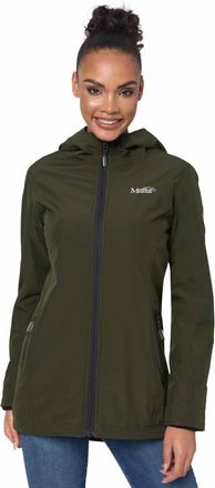 Marikoo Übergangsjacke Damen (XS-XXL) - Atmungsaktiv, Innen Samtweicher Stoff, Kapuze, Winddicht - leichte Jacke lang - Stehkragen, 3 Taschen, verlängerter Zi
