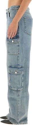 Moschino Denim Cotton Cargo Pants - Blue