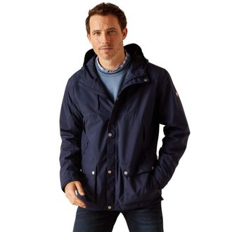 Ariat Mens Atherton Waterproof Jacket Long Sleeve in Navy, Size Medium, by Ariat